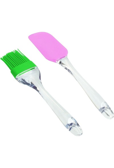 Intac Şeffaf Saplı Silikon Spatula ve Fırça Seti Intac Şeffaf Saplı Silikon Spatula ve Fırça Seti