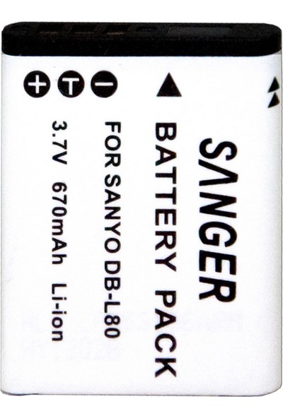 Sanger DB-L80 Sanyo Fotoğraf Makinesi Batarya