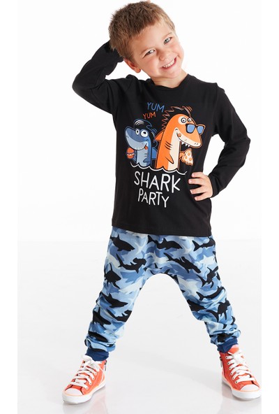 Denokids Shark Party Erkek Çocuk Pantolon Takım Denokids Shark Party Erkek Çocuk Pantolon Takım