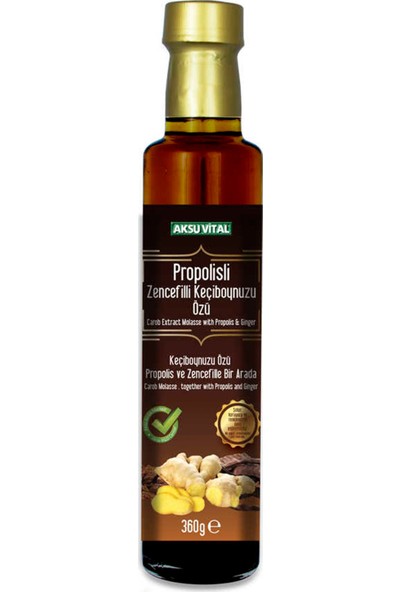 Aksu Vital Propolisli Zencefilli Keçiboynuzu Özü 350 gr Keçi Boynuzu Şeker Koruyucu Renklendiricisiz