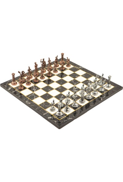 Gift Home Metal Satranç Takımı Seti Orta Roma Antik Taş Ve Düz Mermer Desenli Satranç Tahtası Gift Home Metal Satranç Takımı Seti Orta Roma Antik Taş Ve Düz Mermer Desenli Satranç Tahtası