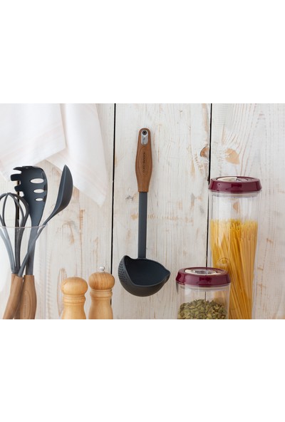 Madame Coco Woody Süzgeçli Kepçe - Antrasit