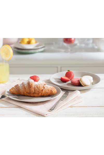 Madame Coco Darel 4'lü Yuvarlak Tabak - Soft Bej