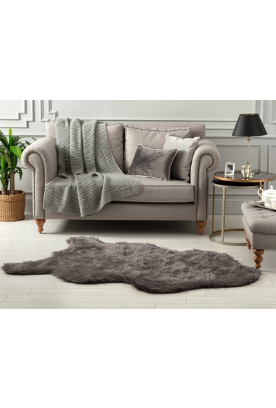 Madame Coco Leila Koyun Post Halı - Antrasit - 120x180 cm Madame Coco Leila Koyun Post Halı - Antrasit - 120x180 cm