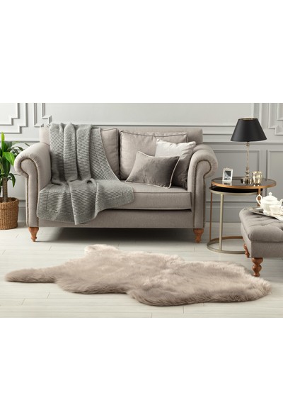 Madame Coco Leila Koyun Post Halı - Taş - 120x180 cm Madame Coco Leila Koyun Post Halı - Taş - 120x180 cm