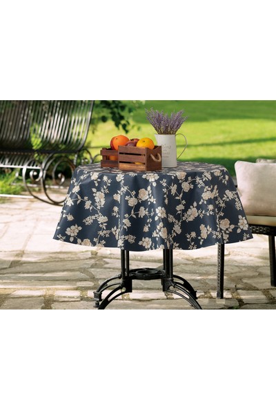 Madame Coco Calantha Masa Örtüsü - Lacivert / Bej - 140 cm