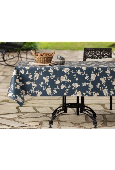 Madame Coco Calantha Masa Örtüsü - Lacivert / Bej - 100x140 cm