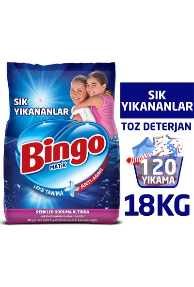 Bingo Matik Toz Çamaşır Deterjanı 9 kg Ekonomi Paketi 2'li Bingo Matik Toz Çamaşır Deterjanı 9 kg Ekonomi Paketi 2'li