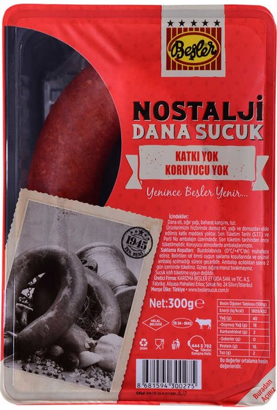 Beşler Nostalji Sucuk - 300 gr Beşler Nostalji Sucuk - 300 gr