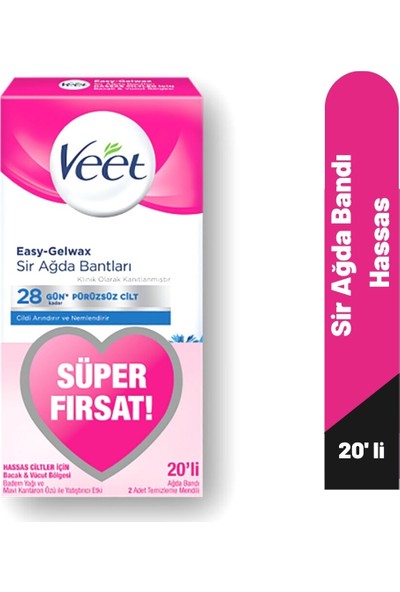 Veet Sir Ağda Bandı Hassas 20 Li