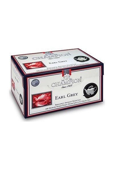Champion Earl Grey Demlik Poşet 100 x 3,2 GR (Bergamot - Tomurcuk Çayı) Champion Earl Grey Demlik Poşet 100 x 3,2 GR (Bergamot - Tomurcuk Çayı)