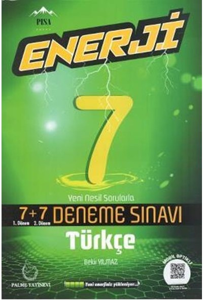 Palme 7.Sınıf Enerji 7+7 Türkçe Deneme Sınavı - Bekir Yılmaz Palme 7.Sınıf Enerji 7+7 Türkçe Deneme Sınavı - Bekir Yılmaz