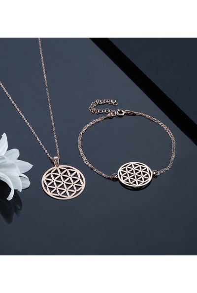 Tubiss Takı Yaşam Çiçeği Gümüş Kolye Bileklik Kombin