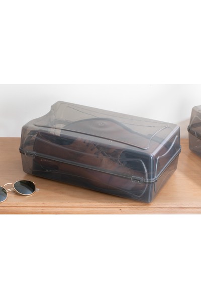 English Home Loya Plastik Erkek Ayakkabı Saklama Kutusu 37 x 20 x 13 cm Antrasit English Home Loya Plastik Erkek Ayakkabı Saklama Kutusu 37 x 20 x 13 cm Antrasit