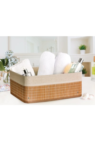 English Home Urbann Katlanabilir Sepet 40 x 30 x 16 cm Kahve