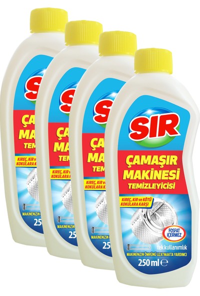 Sır Çamaşır Makinesi Temizleyici 4 x 250 ml
