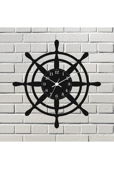 Reklamcım Gemi Dümeni Dekoratif Duvar Saati
