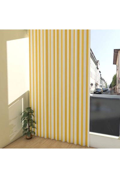120x250 cm ''kuş Gözü'' Laris Balkon Perdesi Laris Balkon Brandası Sarı Beyaz 120x250 cm ''kuş Gözü'' Laris Balkon Perdesi Laris Balkon Brandası Sarı Beyaz