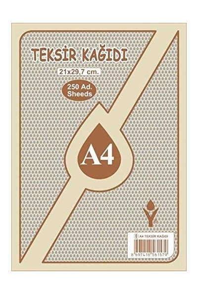 Fiyper Teksir Kağıdı 54 Gr. 205 x 285 mm 250'LI Fiyper Teksir Kağıdı 54 Gr. 205 x 285 mm 250'LI