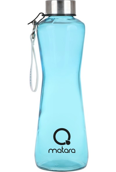 Qmatara Clear Mavi Cam Matara Metal Kapak 750 ml Suluk Qmatara Clear Mavi Cam Matara Metal Kapak 750 ml Suluk