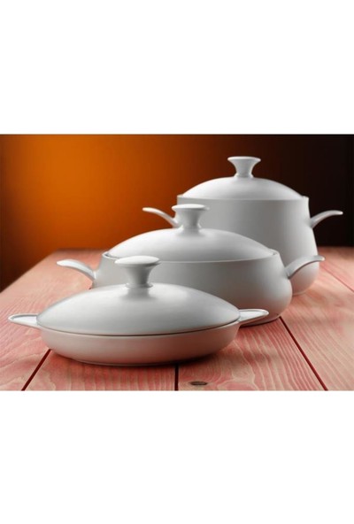 Kütahya Porselen Porflame Porselen Tencere Seti 3'lü