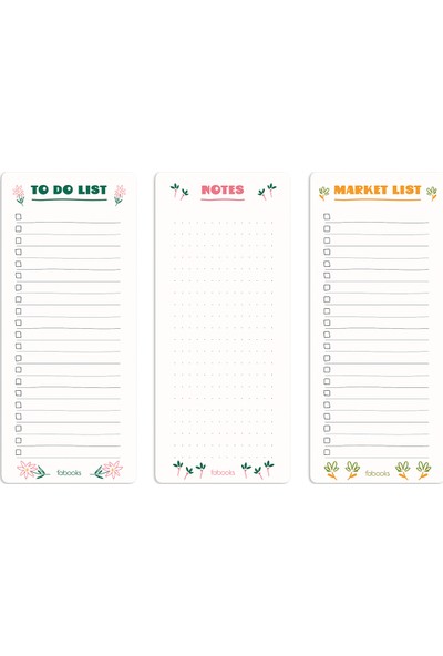 FAbooks Mini Çiçekli Bloknot Seti- To-Do List, Market List & Notes 3’lü FAbooks Mini Çiçekli Bloknot Seti- To-Do List, Market List & Notes 3’lü