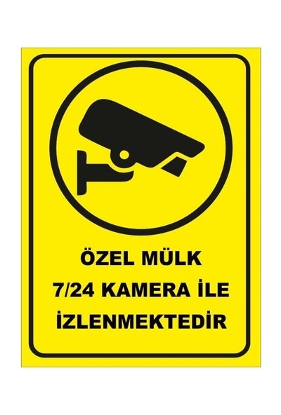 Orafol Özel Mülk 7-24 Kamera Ile Izlenmektedir Levhası / Tabelası 5 mm Kalınlığında Dekota Pvc-50 x 70 cm Orafol Özel Mülk 7-24 Kamera Ile Izlenmektedir Levhası / Tabelası 5 mm Kalınlığında Dekota Pvc-50 x 70 cm