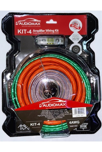 Audiomax Kablo Seti 4AWG Amfi Kablo Seti Audiomax Kablo Seti 4AWG Amfi Kablo Seti