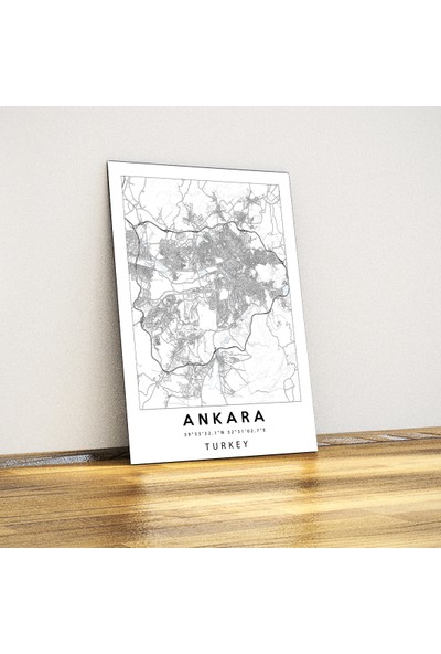 Javvuz Türkiye Ankara Harita Dekoratif Metal Tablo Javvuz Türkiye Ankara Harita Dekoratif Metal Tablo