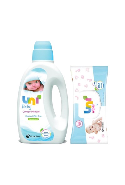 Uni Baby Çamaşır Deterjanı 1500 ml + Uni Wipes Islak Mendil