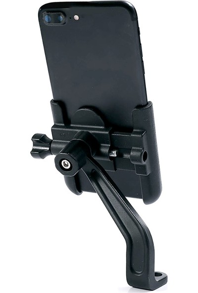 Knmaster Alüminyum Gövdeli Ayna Bağlantılı Motosiklet Bisiklet Açık Telefon Tutucu