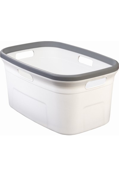 Motek Çamaşır Sepeti Çamaşır Selesi Gri Beyaz