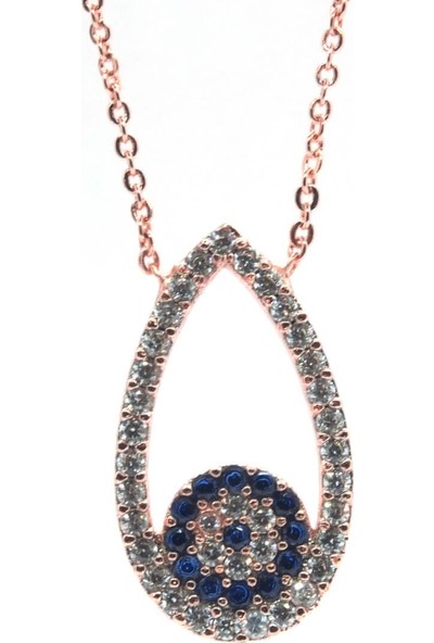 Woss Damla Nazar Boncuğu Model Zirkon Kolye Woss Damla Nazar Boncuğu Model Zirkon Kolye