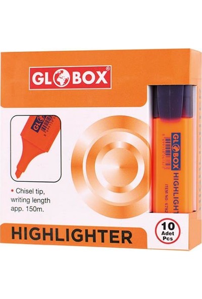 Globox Highlighter Fosforlu Kalem 10'lu