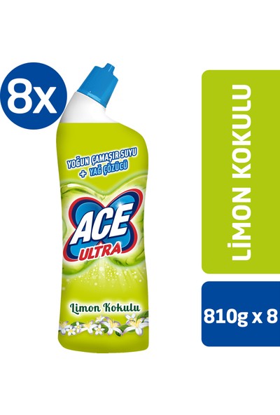 Ace Ultra Power Jel Kıvamlı Ç.suyu Limon Bahçesi 810 gr x 8 Ace Ultra Power Jel Kıvamlı Ç.suyu Limon Bahçesi 810 gr x 8