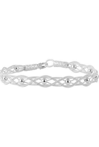 Zuk Collection Saf Gümüş Özel Tasarım El Örmesi Kazaziye Bileklik