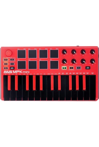 Akai Mpkmını 2 Red 25 Tuşlu Mıdı Klavye Akai Mpkmını 2 Red 25 Tuşlu Mıdı Klavye
