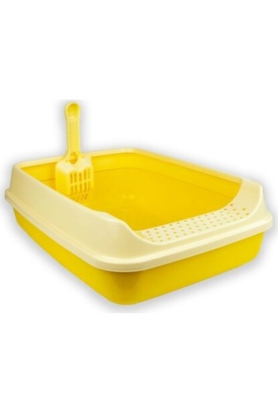 Krax Açık Kedi Tuvaleti+Kum Küreği 50 x 35 x 15 cm Krax Açık Kedi Tuvaleti+Kum Küreği 50 x 35 x 15 cm