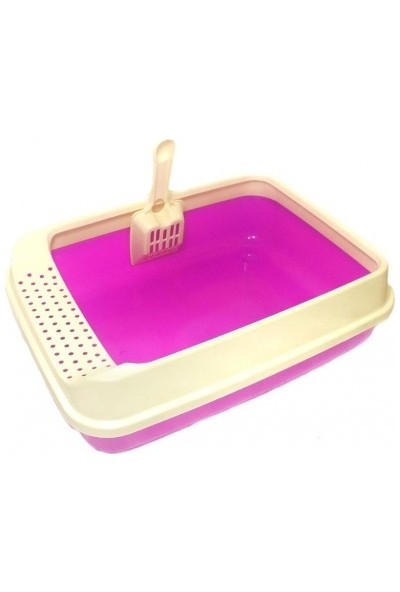 Krax Açık Kedi Tuvaleti+Kum Küreği 50 x 35 x 15 cm Krax Açık Kedi Tuvaleti+Kum Küreği 50 x 35 x 15 cm