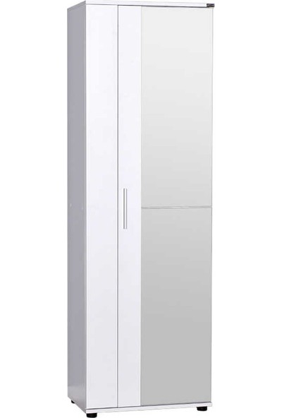 Adore Porto 10 Bölmeli 2 Kapılı Aynalı Ayakkabı Dolabı SHC-629-BB-2 Beyaz