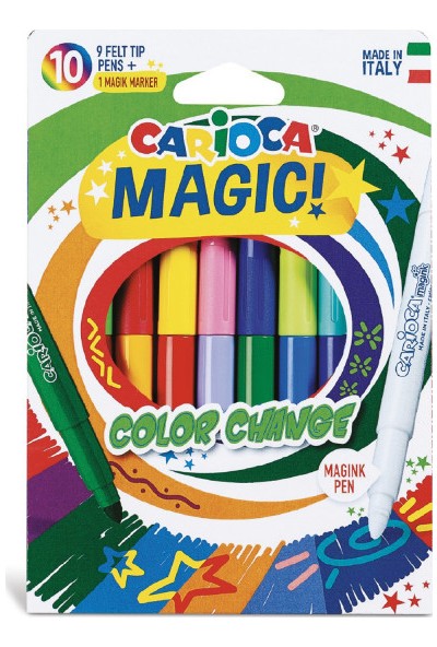 Carioca Renk Değiştiren Sihirli Keçeli Kalemler (9 Renk + 1 Renk)