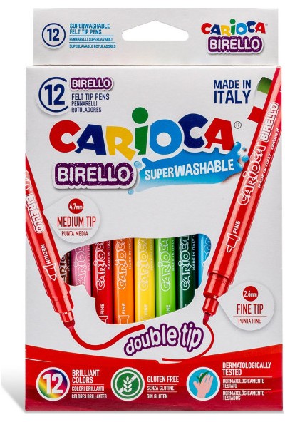 Carioca Birello Jumbo Süper Yıkanabilir Çift Uçlu Keçeli Boya Kalemi Carioca Birello Jumbo Süper Yıkanabilir Çift Uçlu Keçeli Boya Kalemi