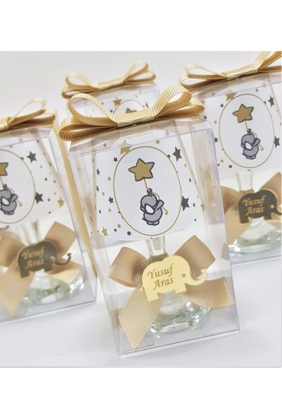 Tiem Concept Fil Baskılı Hediyelik Abajur Mumluk - 10 Adet Tiem Concept Fil Baskılı Hediyelik Abajur Mumluk - 10 Adet