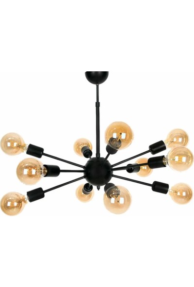 Menzir 12'li Kirpi Siyah Avize