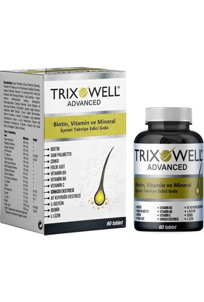Trıxowell Advanced Biotin Vitamin ve Mineral Içeren Multivitamin Trıxowell Advanced Biotin Vitamin ve Mineral Içeren Multivitamin