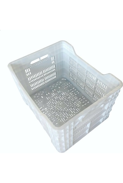 Meyveci Plastik Taşıma Kasası Zeytin Selesi Beyaz Ofis Ev Meyve Sebze Büyük Kutu