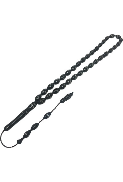 Zuk Collection Gümüş 6 mm Gümüş İşlemeli Kuka Tesbih