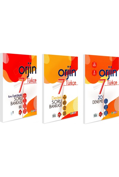 Gama 7. Sınıf Orjin Türkçe Konu Özetli + Soru Bankası + Deneme Seti 3 Kitap 2021 Gama 7. Sınıf Orjin Türkçe Konu Özetli + Soru Bankası + Deneme Seti 3 Kitap 2021