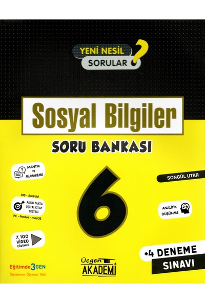 Üçgen Akademi 6. Sınıf Yeni Nesil Sosyal Bilgiler Soru Bankası