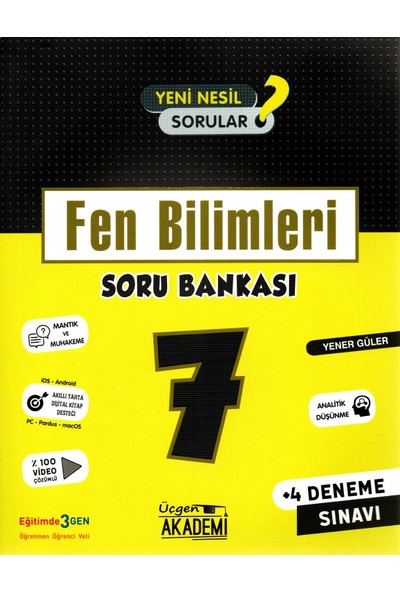 Üçgen Akademi 7. Sınıf Yeni Nesil Fen Bilimleri Soru Bankası